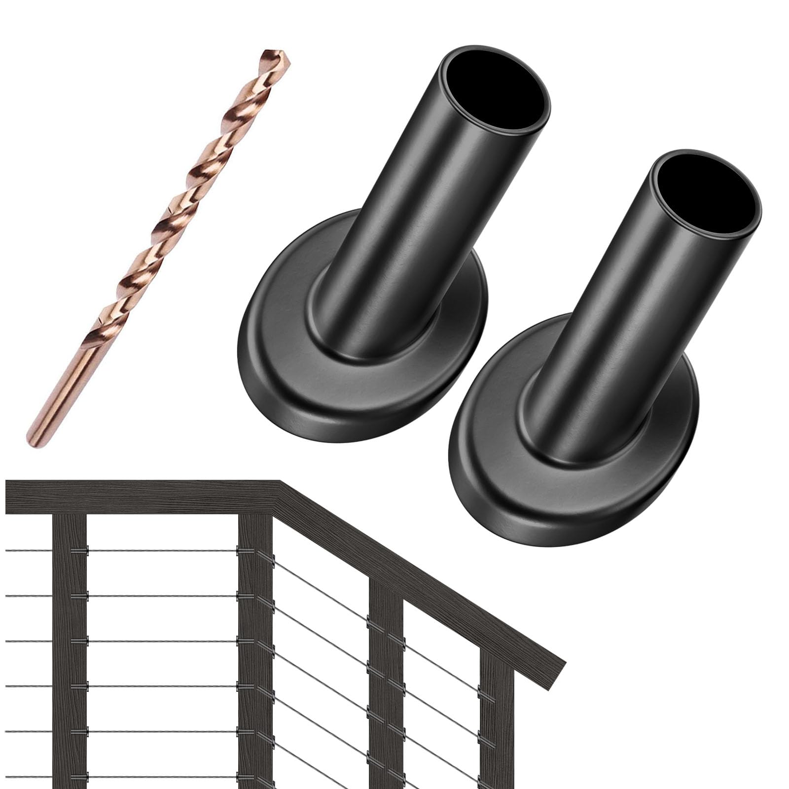 CKE Cable Railing Angle Beveled Protector Sleeves BCR03-3/16-30